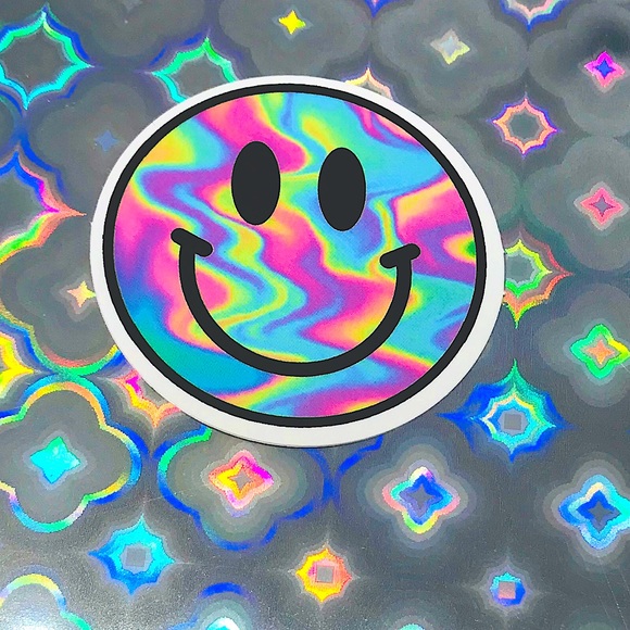Hand Crafted | Design | Rainbow Retro Vintage Vibes Smiley Single Decor ...